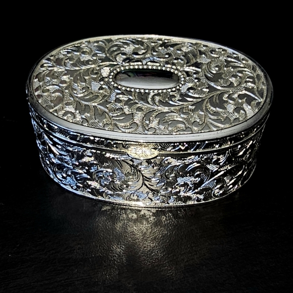 Storage & Organization | Vintage Silver Ring Box Silver Plate Trinket ...